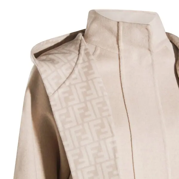 Fendi Ff Motif Hooded Jacket - Beige