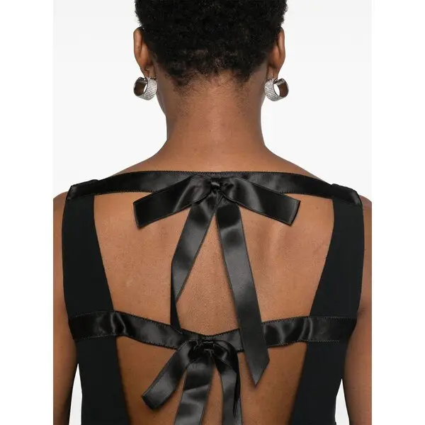 Prada Logo Plaque Sleeveless Mini Dress - Black
