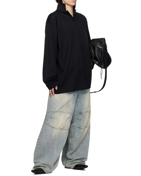 Balenciaga Wide-leg Distressed Jeans - Light Blue