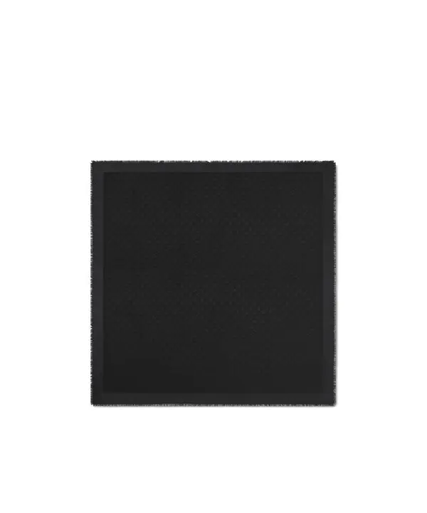 Gucci Silk Wool Horsebit Jacquard Shawl - Black
