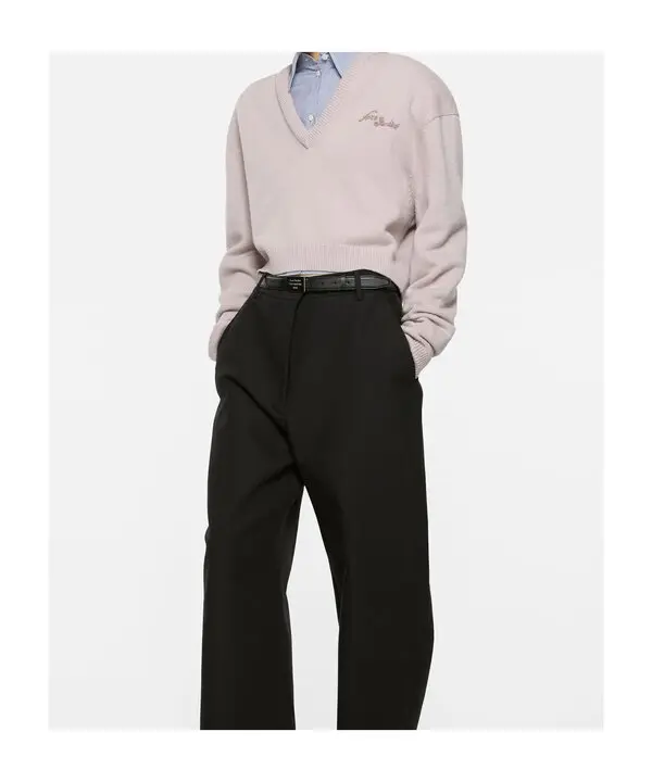 Acne Studios V-neck Embroidered Knit Jumper - Pink