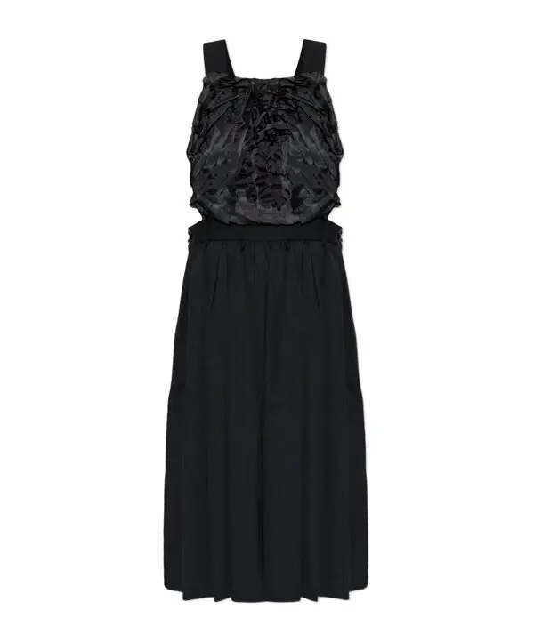 Comme Des Garçons Off-the-shoulder Dress With Pleated Detailing - Black