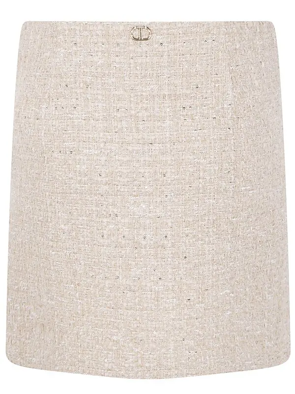 TWINSET Bouclé Pleated Mini Skirt