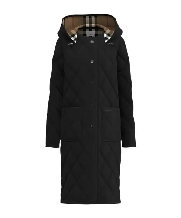 Burberry Quilted Cotton Long Sleeve Hooded Jacket