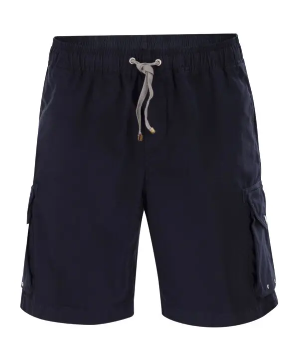 Brunello Cucinelli Drawstring Bermuda Shorts With Multiple Pockets - Black