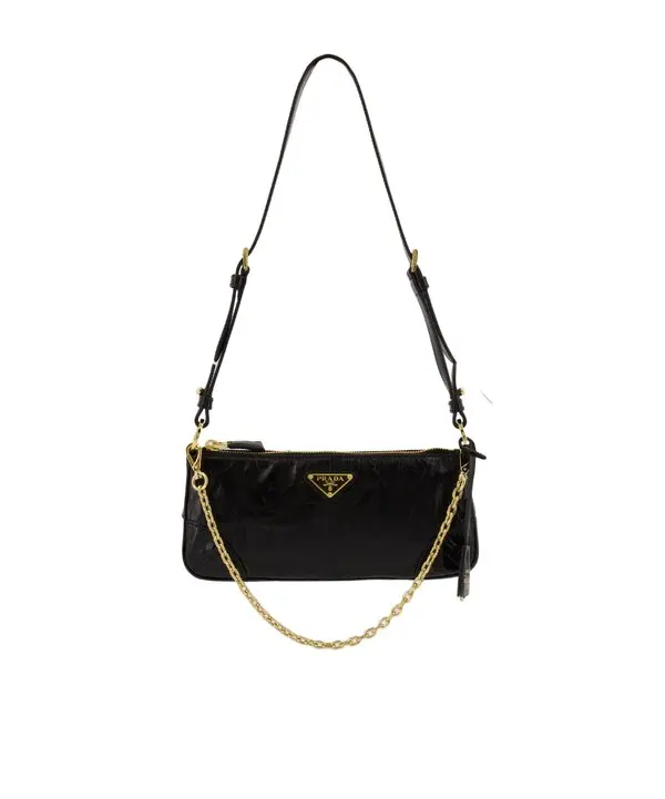 Prada Re-edition 2002 Zipped Shoulder Bag - Black