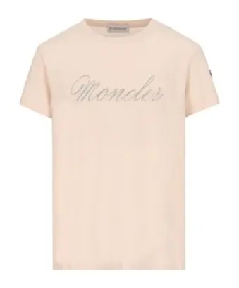 Moncler Logo Embroidered T-shirt - White