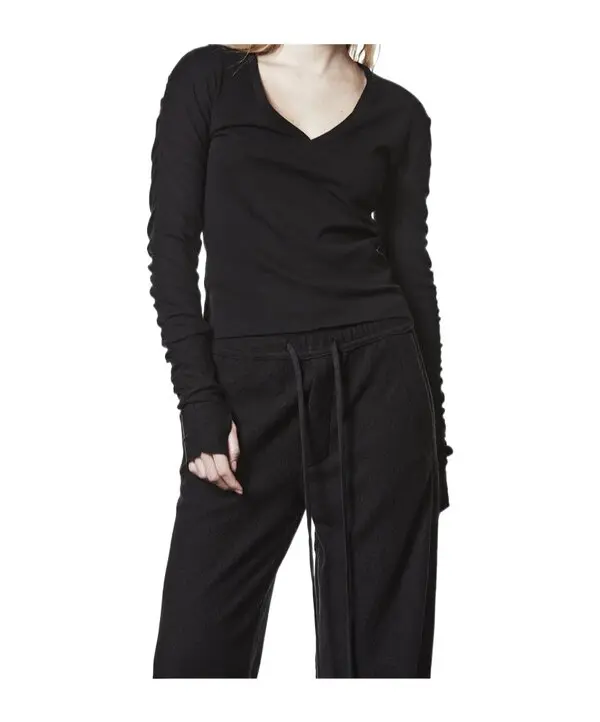 THOM KROM V-neck Gathered-sleeve Top