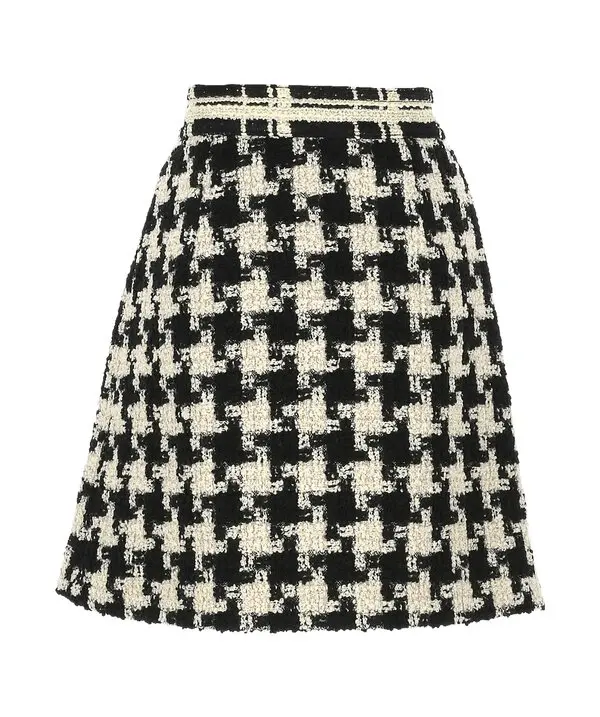 Valentino Garavani Embellished Button Detail Tweed Mini Skirt
