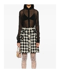 Valentino Garavani Embellished Button Detail Tweed Mini Skirt