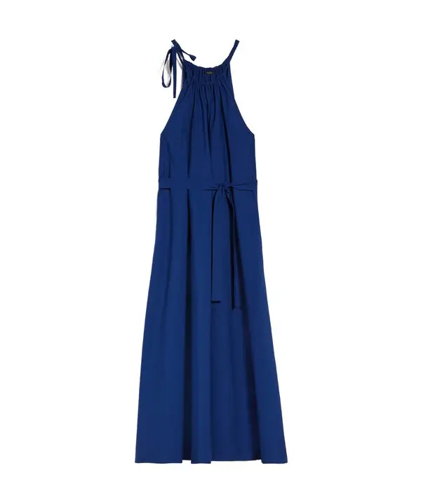 Max Mara Sleeveless Maxi Dress With Belt - Blue