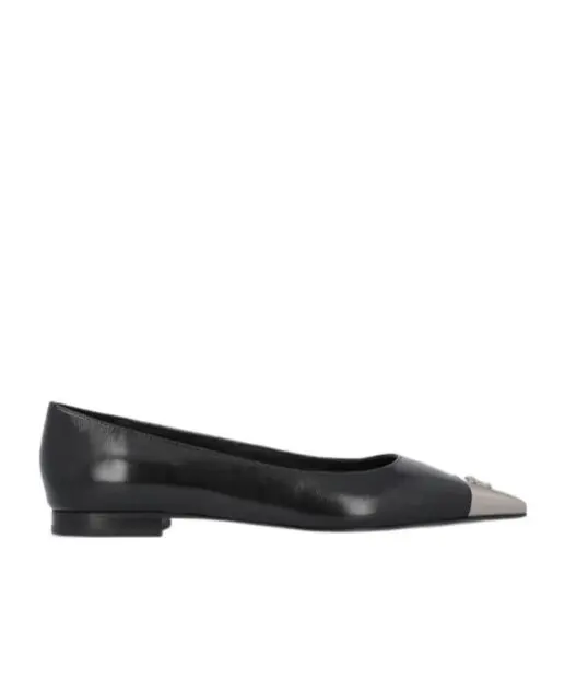 Pinko Pointed Toe Embellished Ballerina Flats - Black