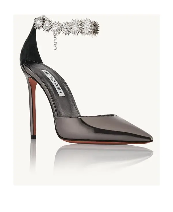 AQUAZZURA Comet Pointed-toe Pumps With Crystal Embellishment