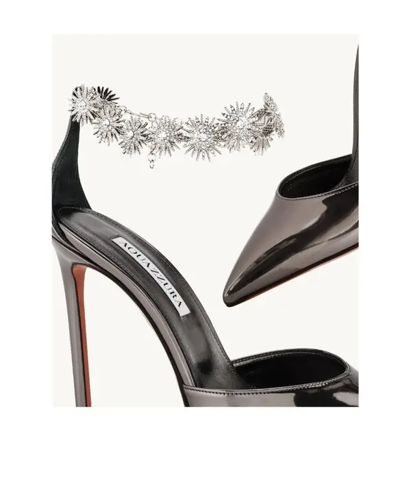 AQUAZZURA Comet Pointed-toe Pumps With Crystal Embellishment
