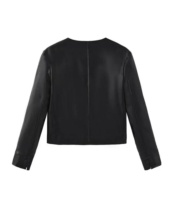 Marissa Chiara V-neck Leather Jacket