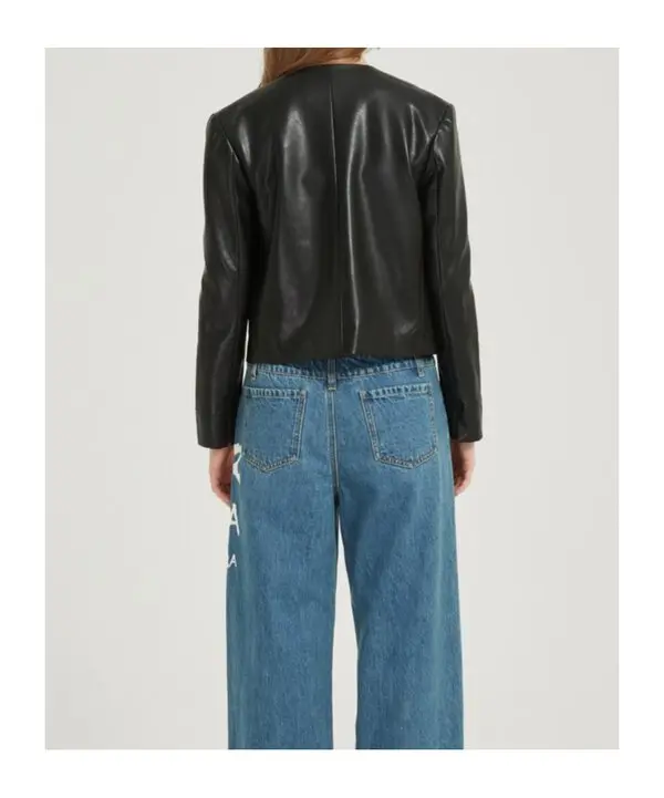 Marissa Chiara V-neck Leather Jacket