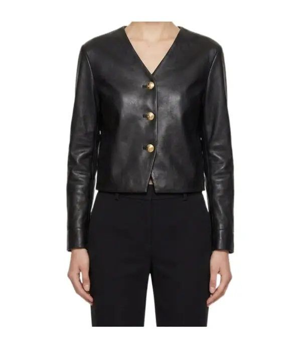 Marissa Chiara V-neck Leather Jacket