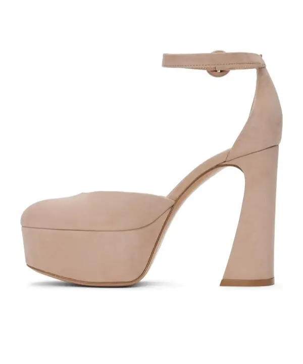 GIANVITO ROSSI Holly D'orsay Platform Heels With Ankle Strap