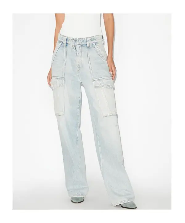 Isabel Marant Étoile Heilani Faded Cargo Jeans - Light Blue