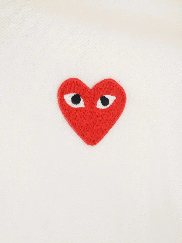 Play Comme Des Garcon Short-sleeved Polo Shirt - White