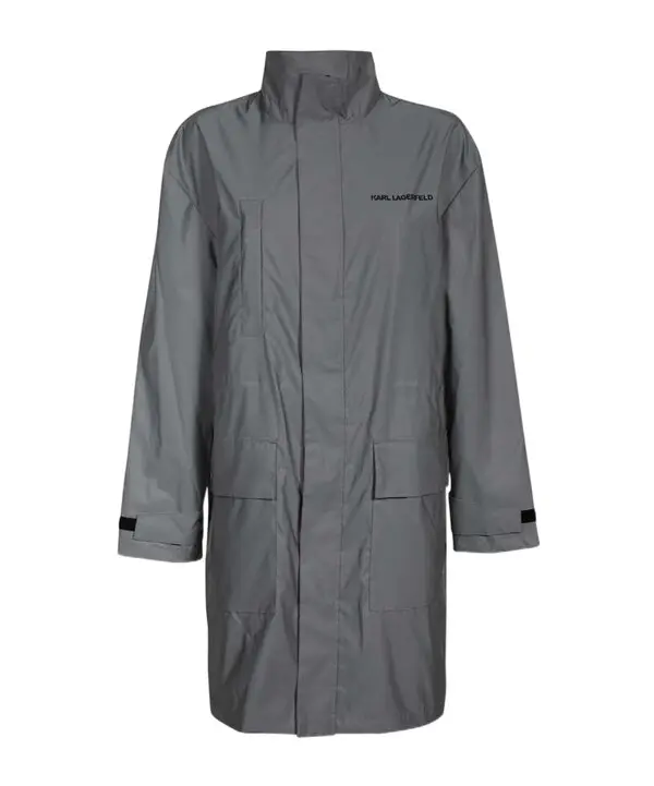 Karl Lagerfeld Logo Printed Long-sleeved Coat