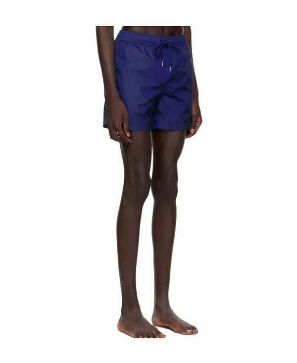 Moncler Logo Patch Drawstring Swim Shorts - Blue