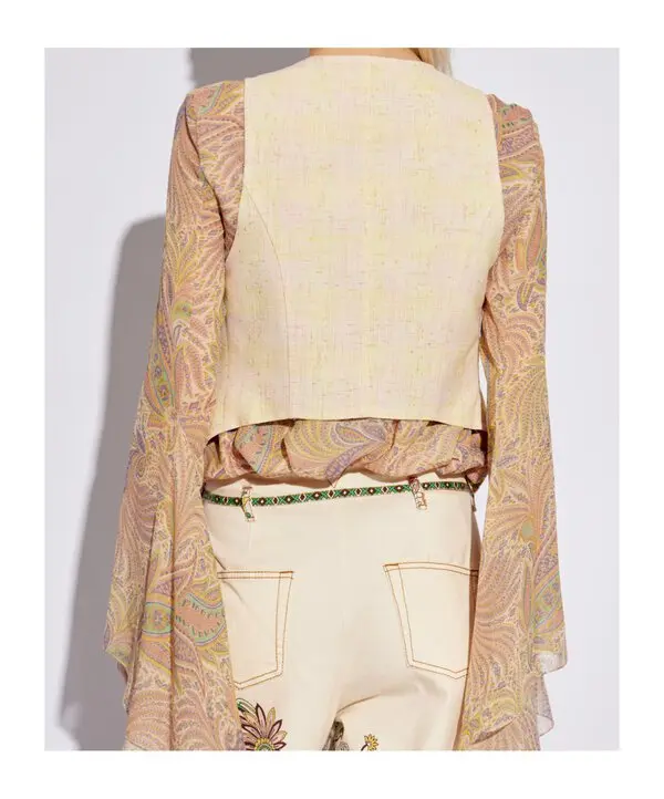 Etro Sleeveless V-neck Waistcoat With Button Closure