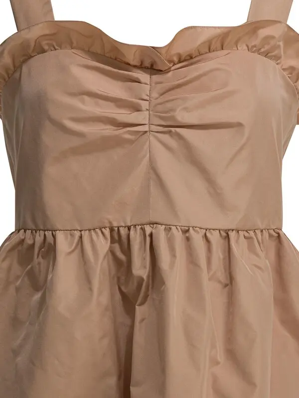 Chloé Ruched Bustier Balloon Dress - Brown