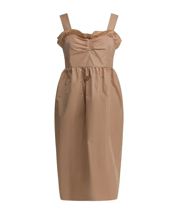 Chloé Ruched Bustier Balloon Dress - Brown