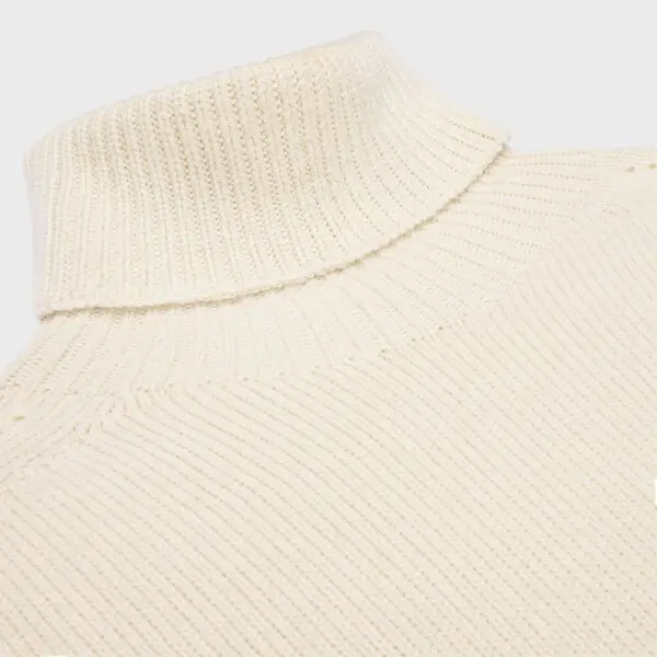 Celine Seamless Cashmere Turtleneck Sweater - Ivory