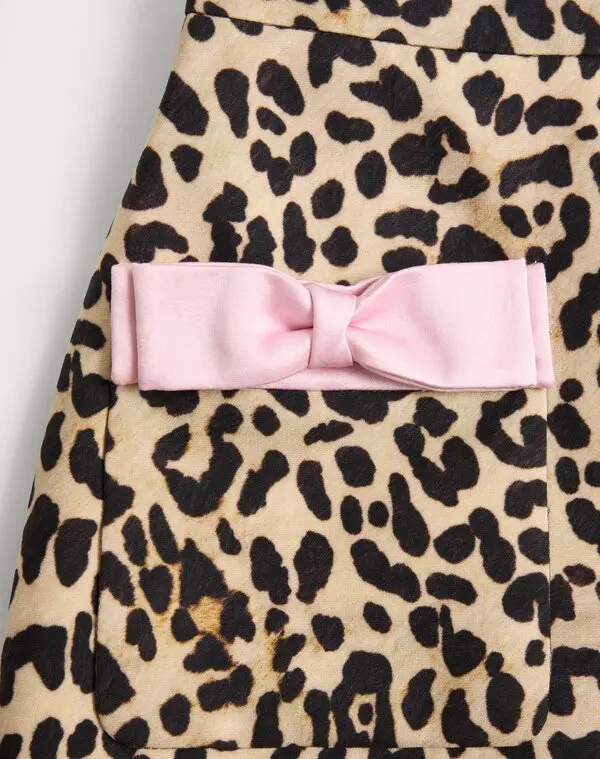 Valentino Garavani Animalier Print Crepe Couture Skirt