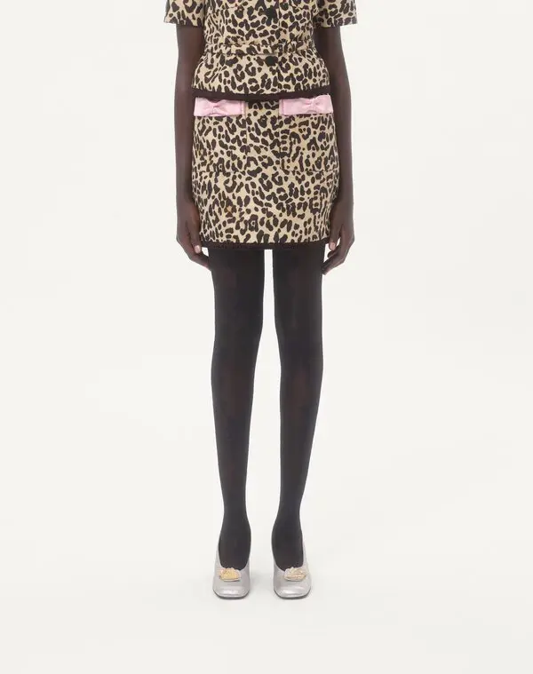 Valentino Garavani Animalier Print Crepe Couture Skirt