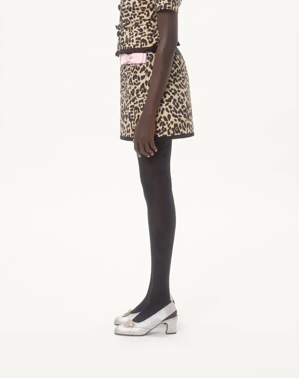 Valentino Garavani Animalier Print Crepe Couture Skirt