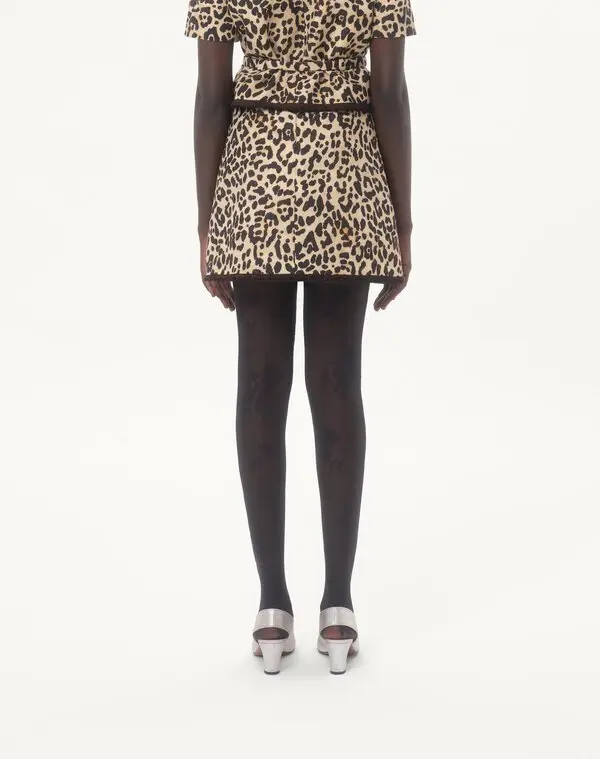 Valentino Garavani Animalier Print Crepe Couture Skirt