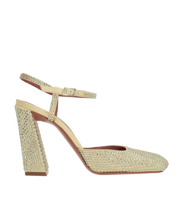 Amina Muaddi Crystal Embellished High Heel Sandals