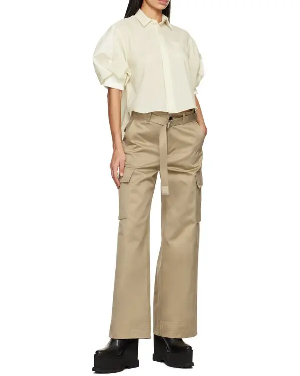 Sacai Wide Leg Belted Trousers