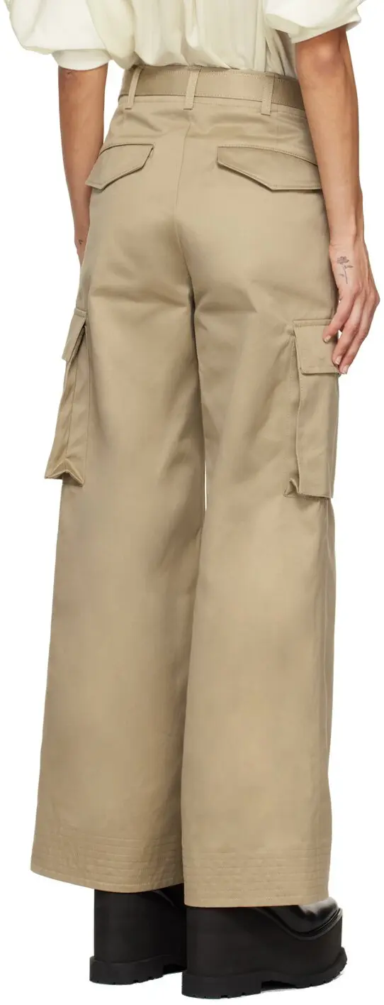 Sacai Wide Leg Belted Trousers