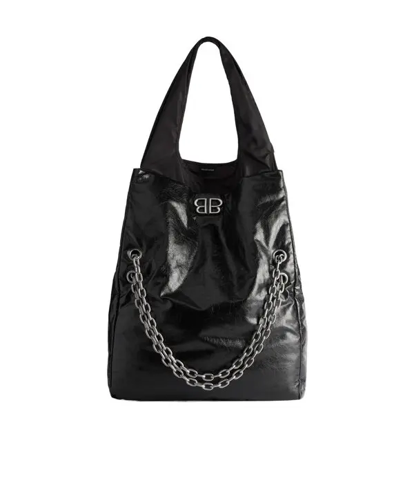Balenciaga Monaco Large Chain Shoulder Bag - Black