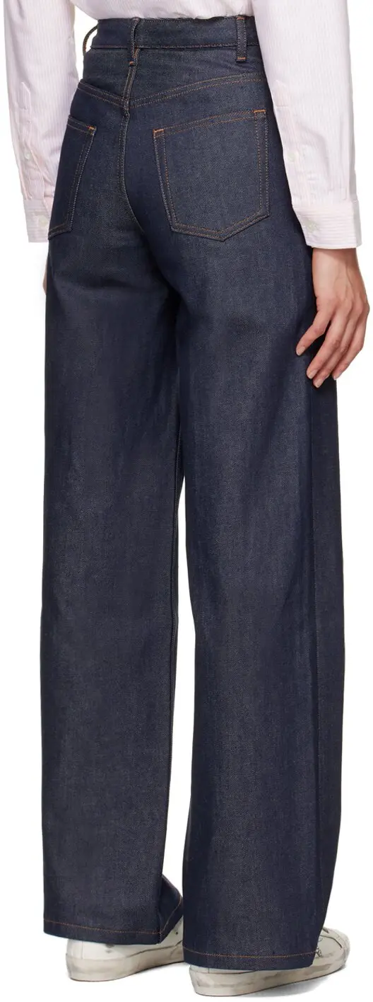 A.p.c. Belted Wide-leg Denim Trousers - Black