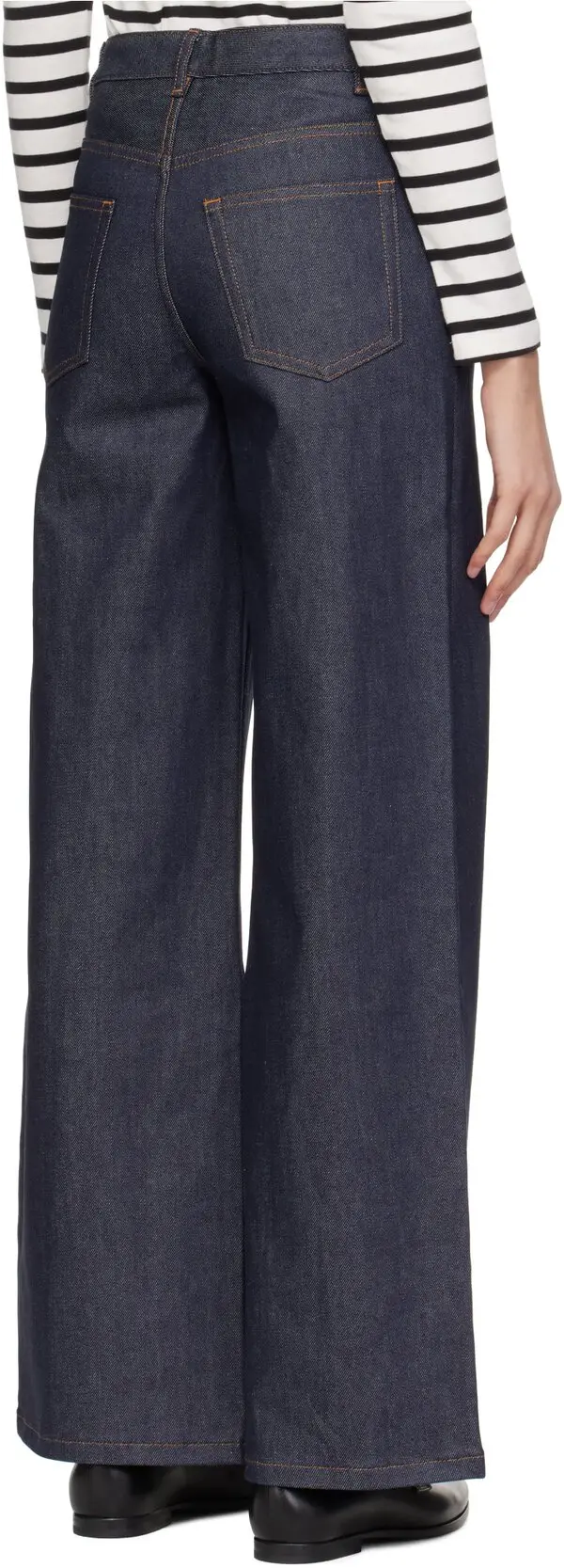 A.p.c. Belted Wide-leg Denim Trousers - Black