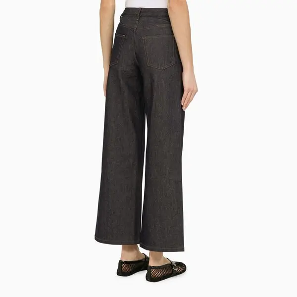 A.p.c. Belted Wide-leg Denim Trousers - Black