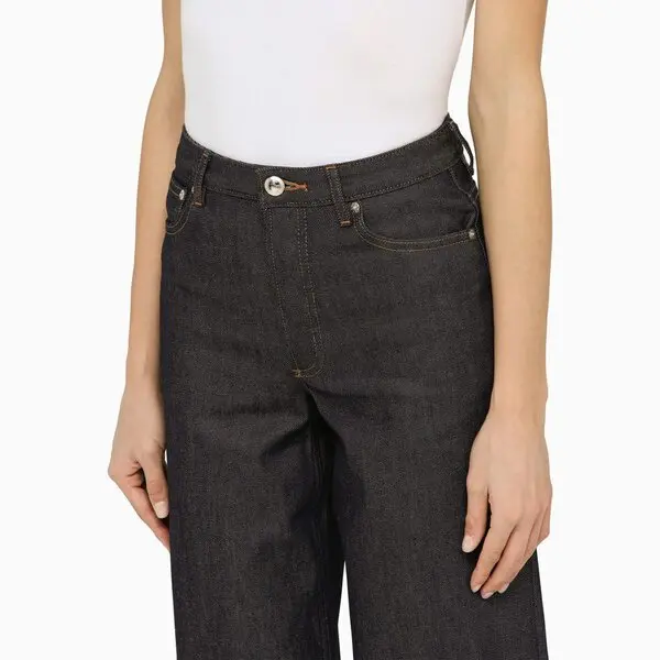 A.p.c. Belted Wide-leg Denim Trousers - Black