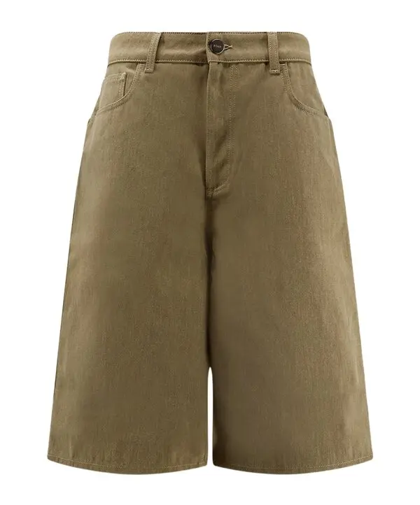 RÓHE Baggy Denim Bermuda Shorts - Green