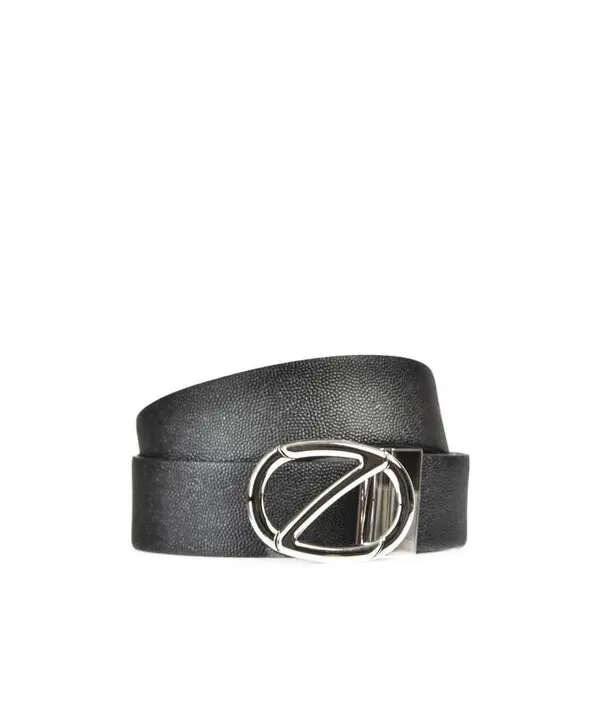 Zegna Logo Belt - Black