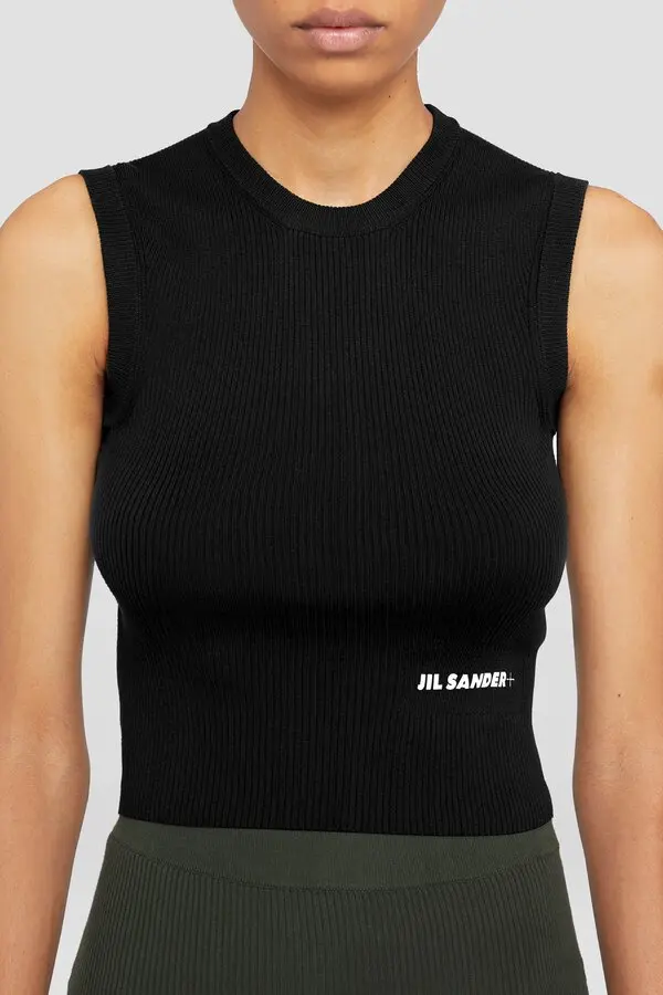 JIL SANDER Ribbed Knit Tank Top