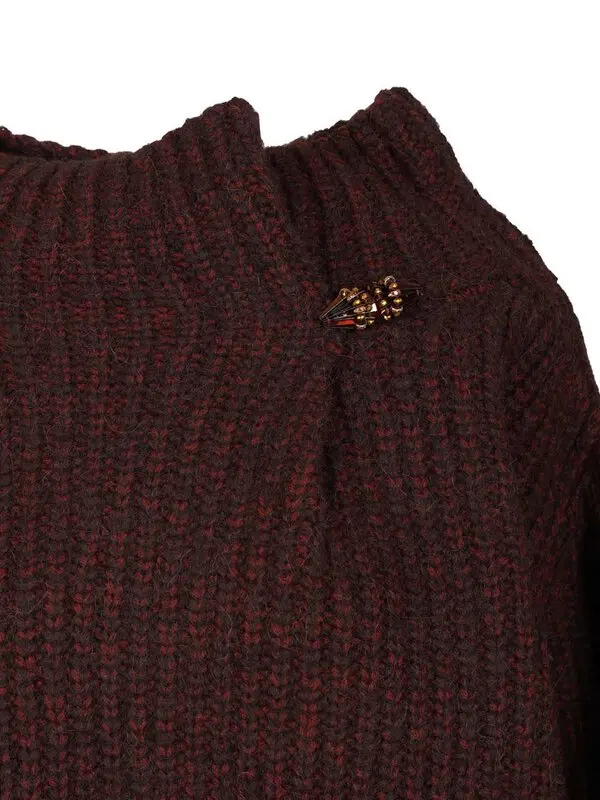 Dries Van Noten Teubina" Knitted Jumper With Embellishments - Black