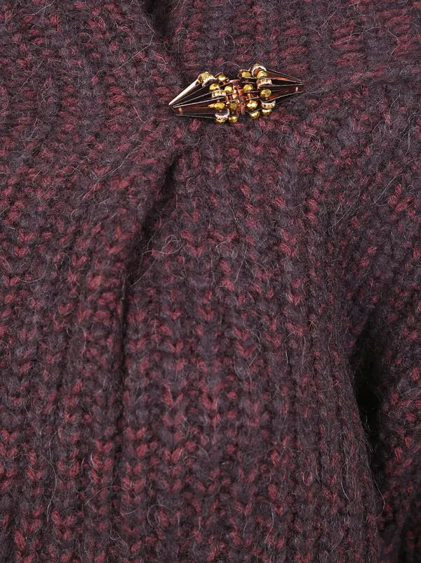Dries Van Noten Teubina" Knitted Jumper With Embellishments - Black