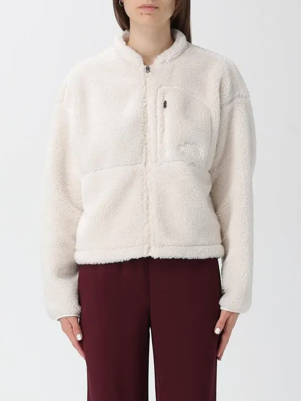 The North Face Logo Embroidered Zip Up Jacket - Whitedune