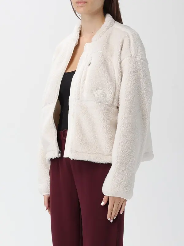 The North Face Logo Embroidered Zip Up Jacket - Whitedune