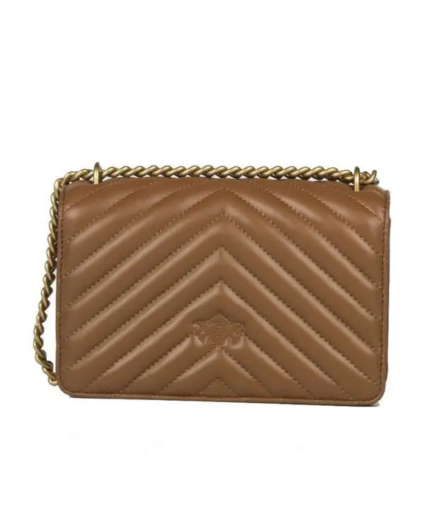 Pinko Lovebird Quilted Chain Shoulder Bag - Green